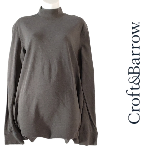 croft & barrow | Tops | Croft Barrow Gray High Neck Extra Soft Top ...